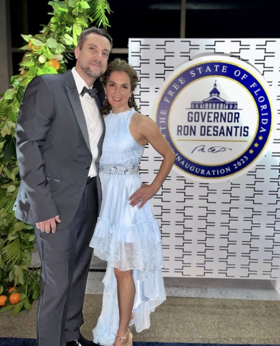 Two Guys in Tuxes Escort Lara and Carrie to the DeSantis Inaugural Ball
